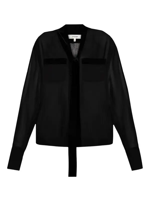 FRAME Pocket Tie-detailed Blouse