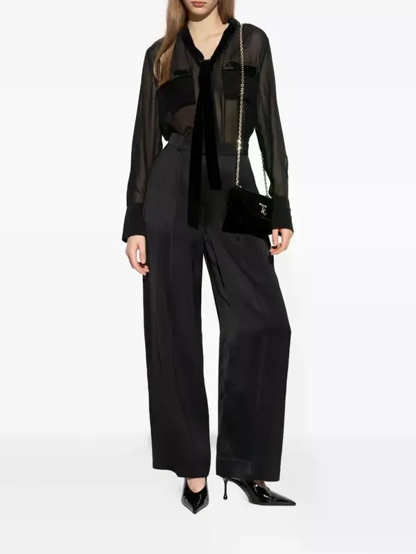 FRAME Pocket Tie-detailed Blouse