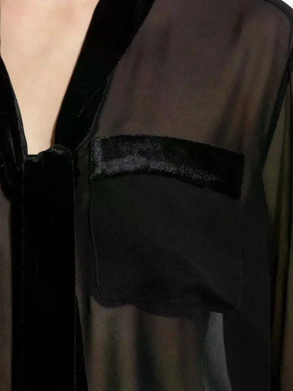 FRAME Pocket Tie-detailed Blouse