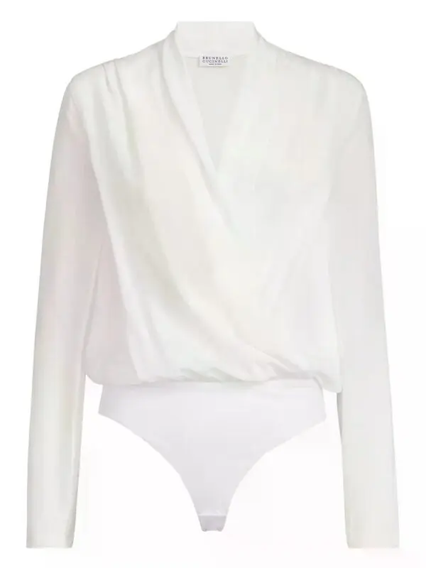 Brunello Cucinelli Wrap-effect Bodysuit - Neutrals