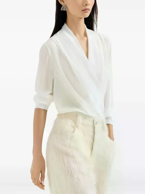 Brunello Cucinelli Wrap-effect Bodysuit - Neutrals