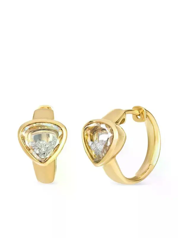 Moritz Glik 18k Yellow Neue Heart-ish Diamond Huggie Earrings - Gold
