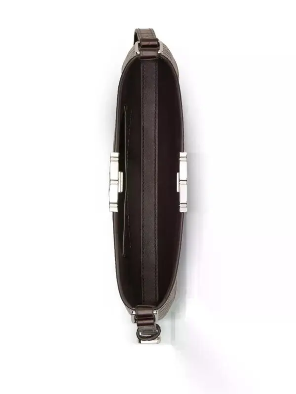 Tory Burch Eleanor Croc-embossed Shoulder Bag - Brown