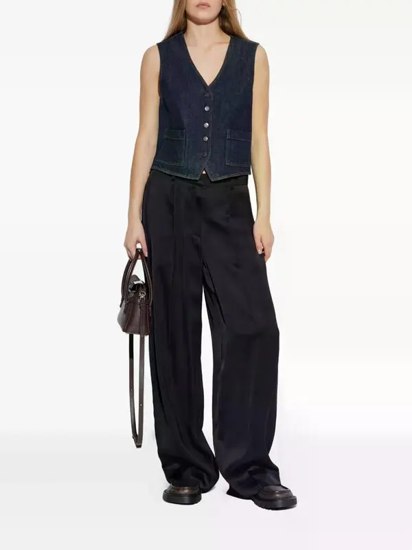 FRAME Buttoned Denim Waistcoat - Blue