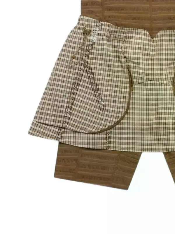 Nike X Knwls Check-pattern Mini Skirt - Brown
