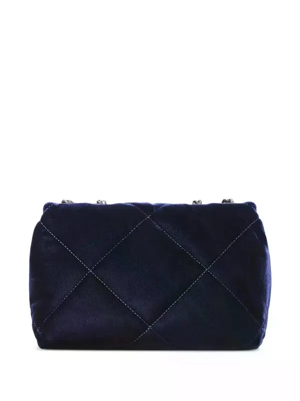 Tory Burch Small Kira Diamond-quilted Velvet Shoulder Bag - Blue
