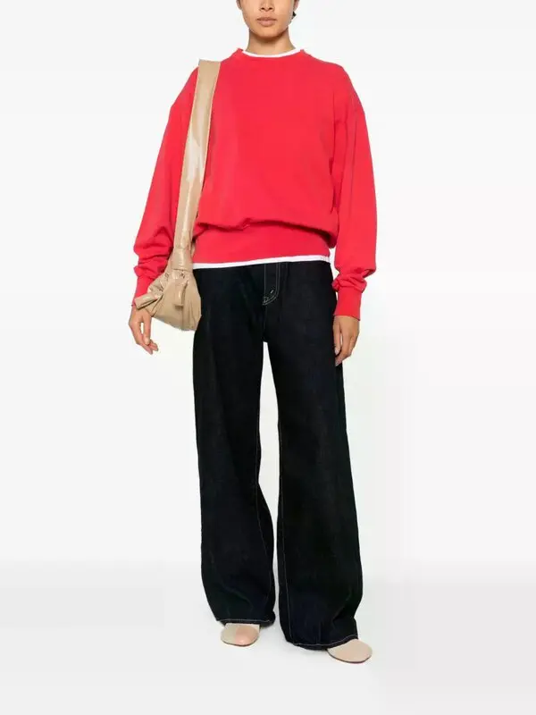 KURO Crew-neck Long-sleeve Sweatshirt - Red
