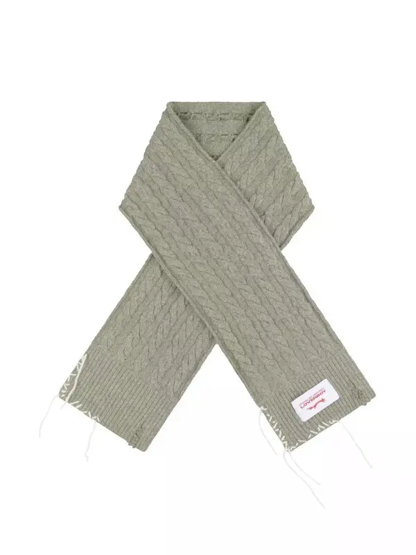 CHARLES JEFFREY Cable Knit Scarf - Grey