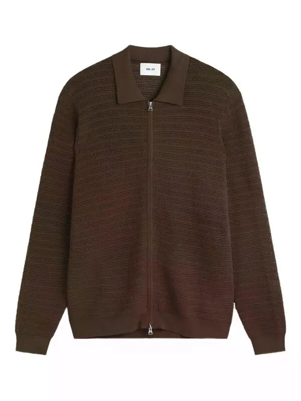 Nn07 Gustav Zip-up Sweater - Brown