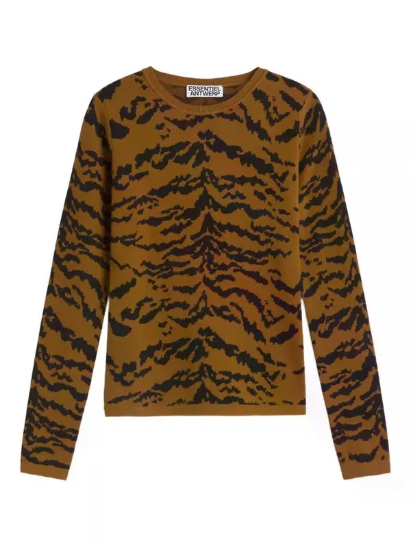 Essentiel Antwerp Animal Print Long Sleeve Top