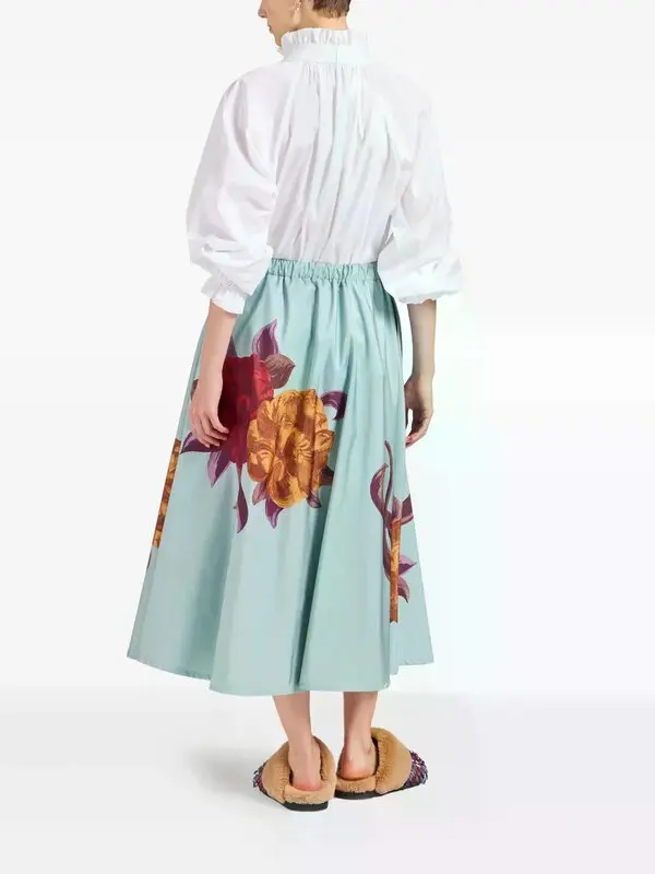La DoubleJ Floral-print Skirt - Blue