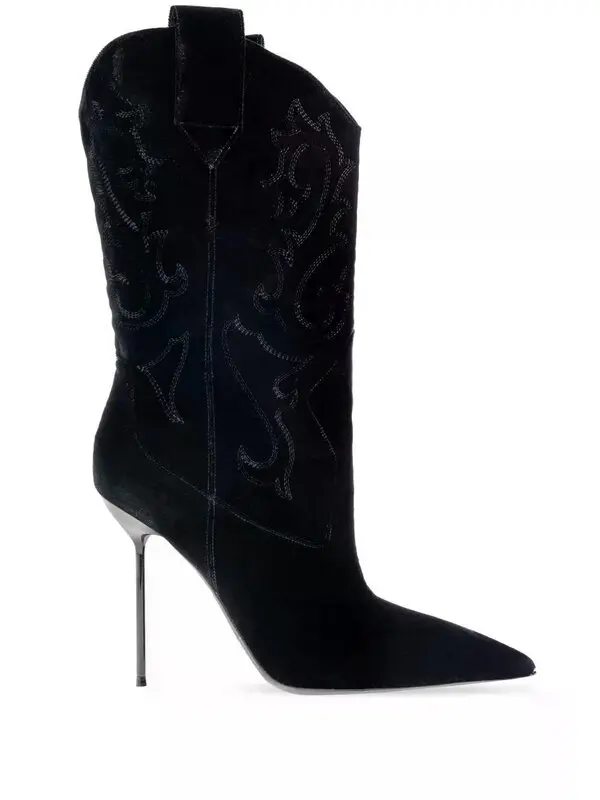 Paris Texas 105mm Lidia Embroidered Heeled Boots