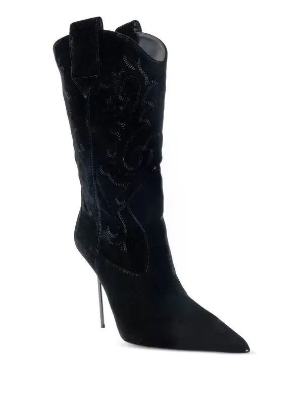 Paris Texas 105mm Lidia Embroidered Heeled Boots