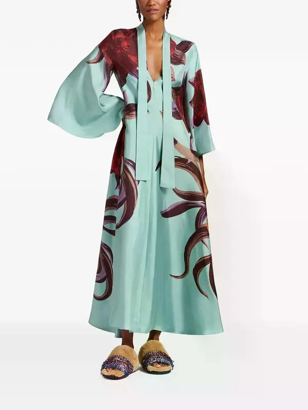 La DoubleJ Floral-print Midi Dress - Blue