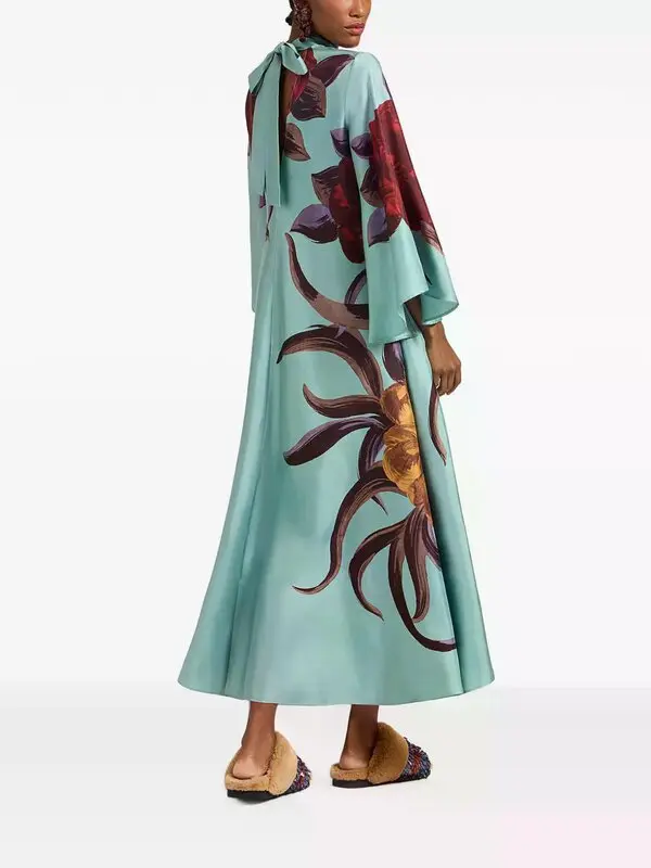 La DoubleJ Floral-print Midi Dress - Blue