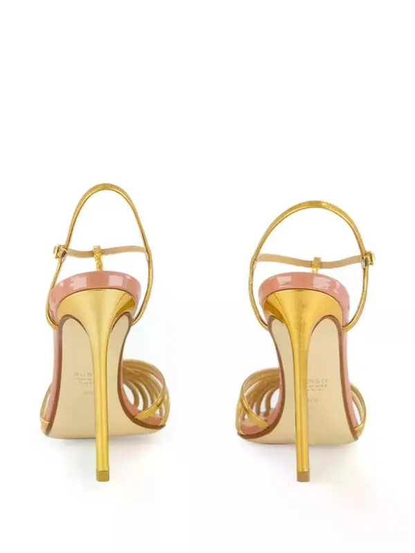 FRANCESCO RUSSO 105mm Metallic Heeled Sandals - Gold