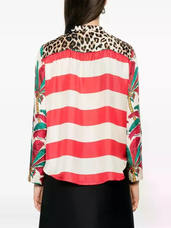 La Prestic Ouiston Palm Tree-print Striped Shirt