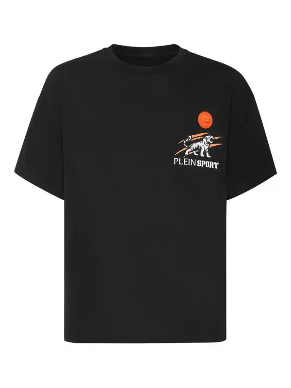 PLEIN SPORT Graphic-print Round-neck T-shirt - Black