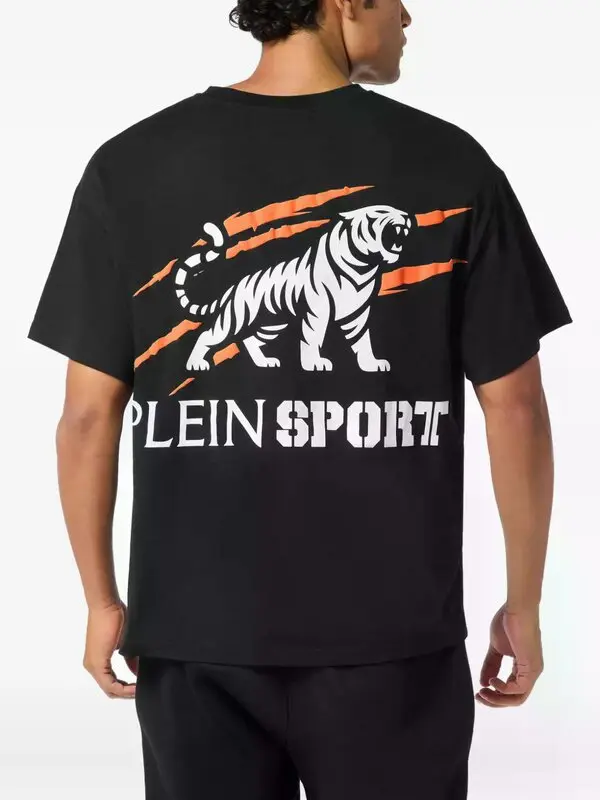 PLEIN SPORT Graphic-print Round-neck T-shirt - Black