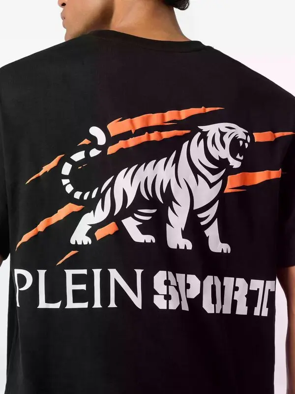 PLEIN SPORT Graphic-print Round-neck T-shirt - Black