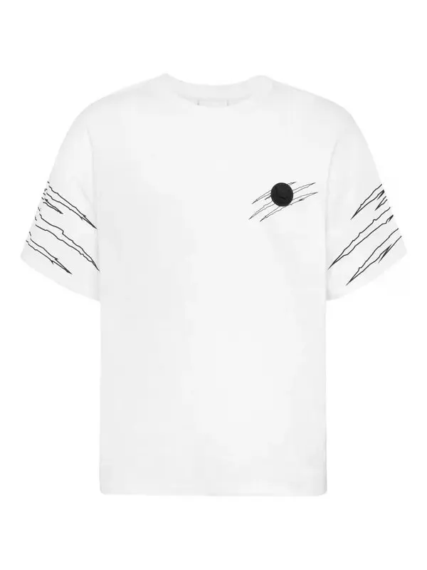 PLEIN SPORT Scratch-detail Crew-neck T-shirt - White