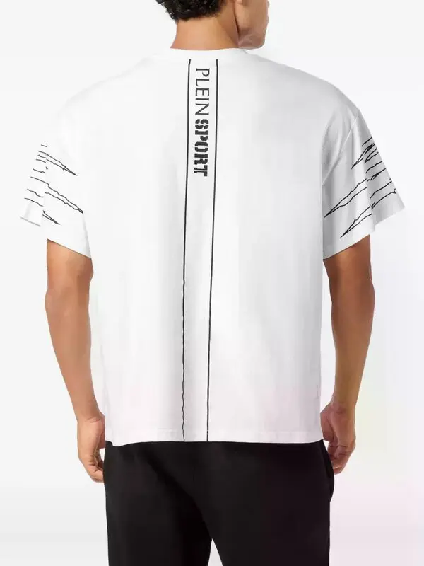 PLEIN SPORT Scratch-detail Crew-neck T-shirt - White