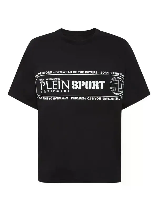 PLEIN SPORT Logo-print Round-neck T-shirt - Black
