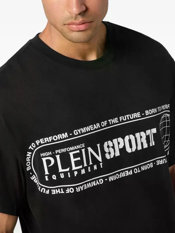 PLEIN SPORT Logo-print Round-neck T-shirt - Black