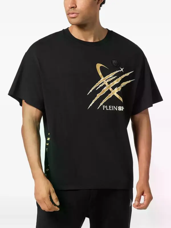 PLEIN SPORT Scratch-print T-shirt - Black