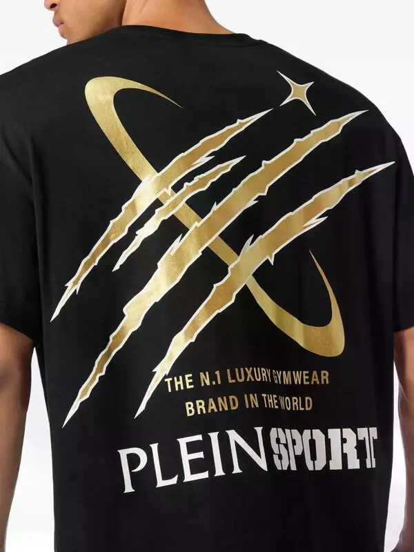 PLEIN SPORT Scratch-print T-shirt - Black