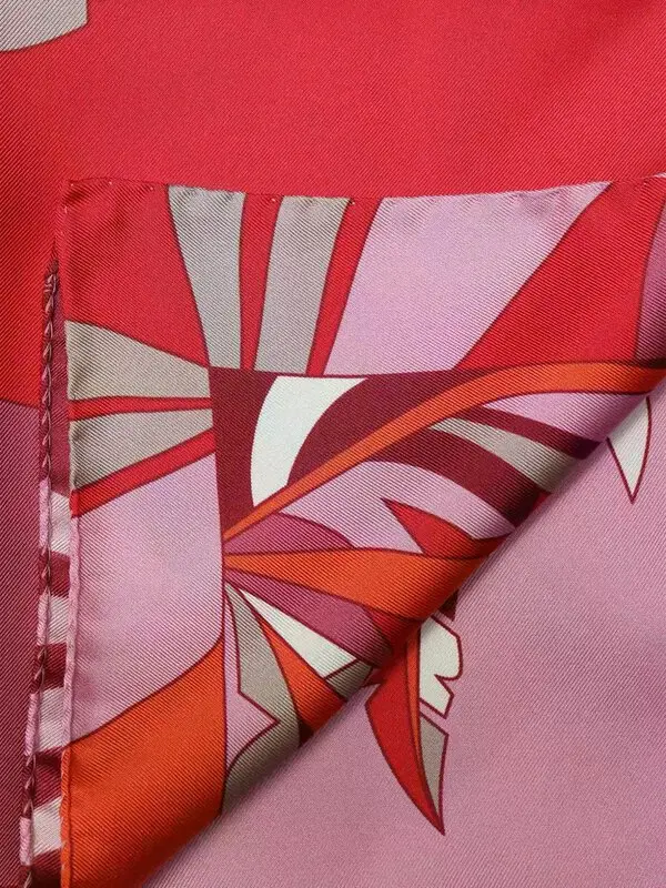 LANCEL Arabesque Silk Scarf - Red