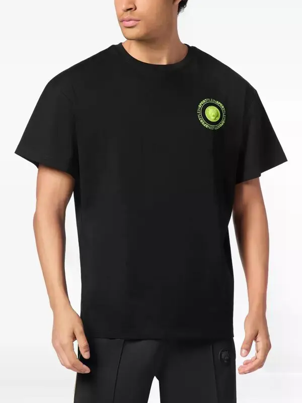 PLEIN SPORT Back-logo Circular-plaque T-shirt