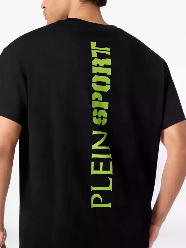 PLEIN SPORT Back-logo Circular-plaque T-shirt