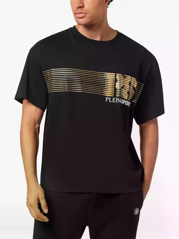PLEIN SPORT Logo-stripe T-shirt