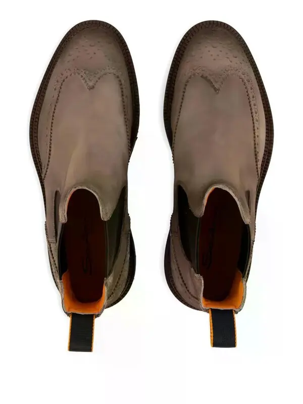 Santoni Leather Chelsea Boots - Brown