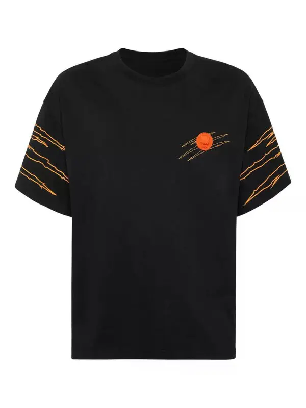 PLEIN SPORT Scratch-detail Crew-neck T-shirt - Black