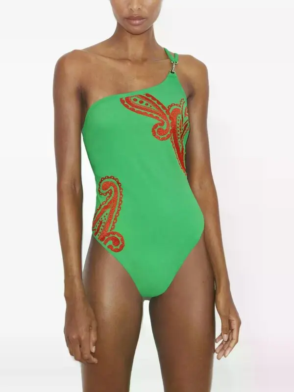 Tory Burch One-shoulder Printed Swimsuit