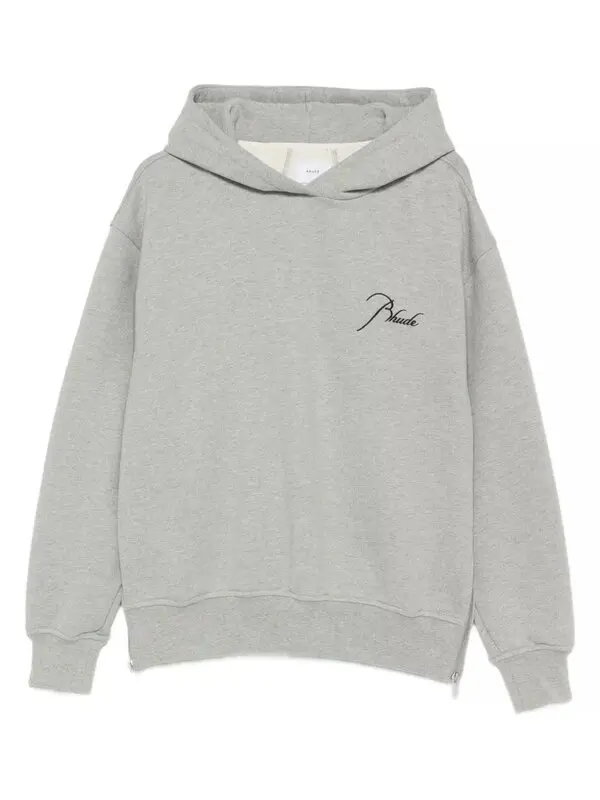 Rhude Logo-embroidered Hoodie - Grey