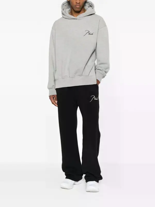 Rhude Logo-embroidered Hoodie - Grey