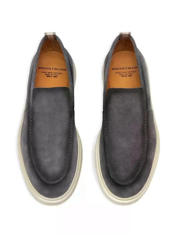 Officine Creative Bones Suede Loafers - Grey