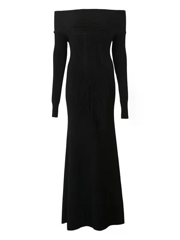 A.W.A.K.E. Mode Off-shoulder Maxi Dress - Black