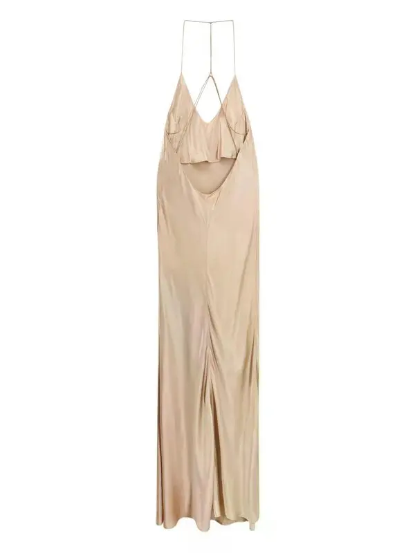 THE NINA STUDIO Slit Satin Dress