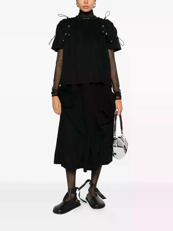 Noir Kei Ninomiya Embellished Gathered Blouse