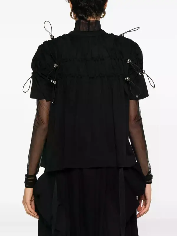 Noir Kei Ninomiya Embellished Gathered Blouse