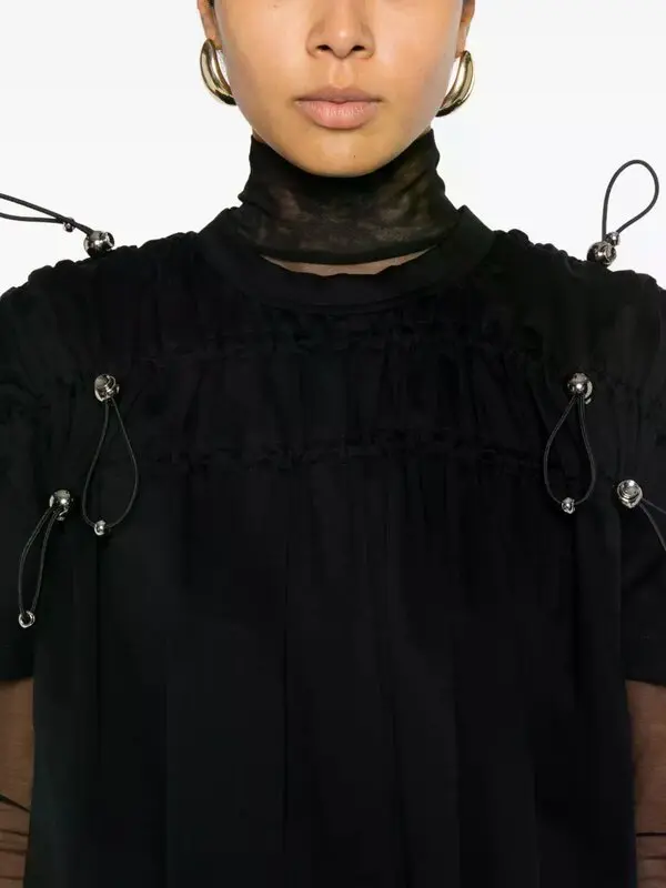Noir Kei Ninomiya Embellished Gathered Blouse