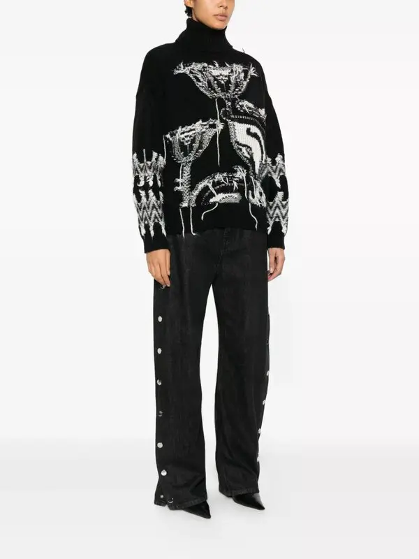 CIRCUS HOTEL Patterned Roll-neck Sweater