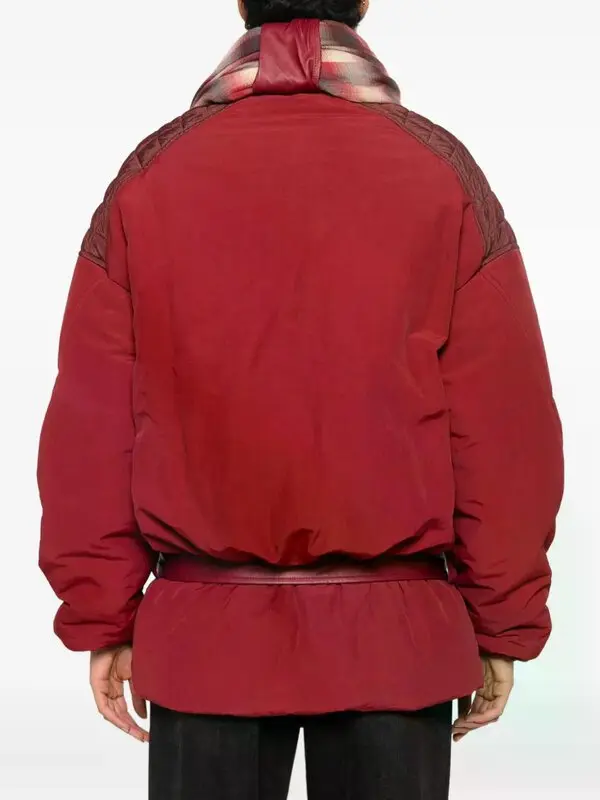MARBELL Quilted Belted Jacket - Red