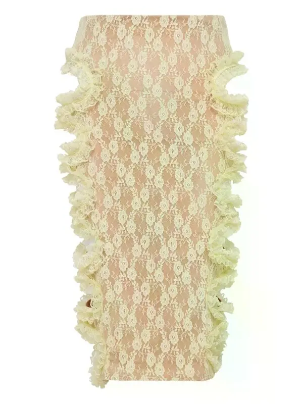 SELF-PORTRAIT Lace Cut-out Midi Skirt