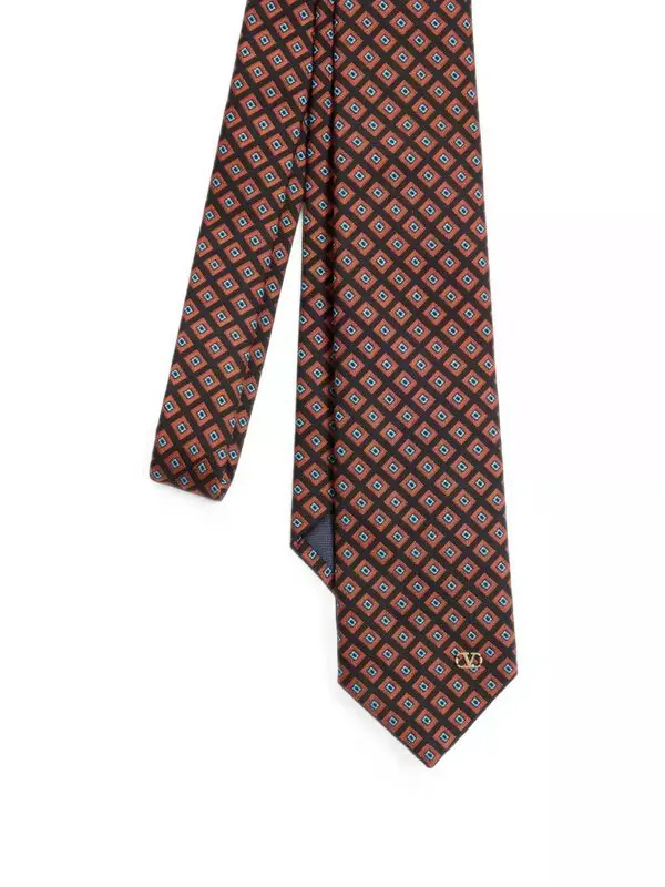 Valentino Garavani Cotton Jacquard Neck Tie - Black