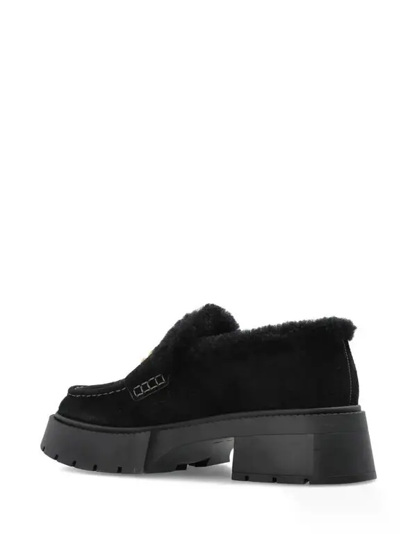 COACH Shearling Logo Loafers - Black